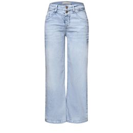 Street One Damen Loose-fit-Jeans "Style Emee"bleached random wash, Gr. 28, unifarben, Denim/Jeans, Obermaterial: 89% Baumwolle, 8% Polyester, 3%