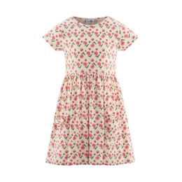 happy girls M&auml;dchen Jerseykleid, rosa, Gr. 98, bedruckt, gebl&uuml;mt, Jersey, Obermaterial: 95% Baumwolle, 5% Elasthan, Kleider, mit aufgesetzten Taschen