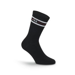 Fila Herren Socken "UNISEX LIFESTYLE PLAIN SOCKS", Gr. 39, schwarz, Baumwollmischung, Socken, mit Logo-Schriftzug