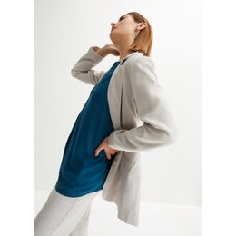 bonprix Damen Tunika, blau, Gr. 38, Obermaterial: 100% Viskose, Tuniken, eleganter Look, Kurzarm-Design, Regular Fit, mit Henley-Kragen