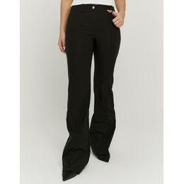 5-Pocket-Hose Tally Weijl "SPAPETARDA", Damen, Gr. 38, N-Gr, schwarz, Web, Obermaterial: 76% Viskose, 21% Polyamid, 3% Elasthan, unifarben, ausgestellt lang, Hosen 5-Pocket-Hose, Viskosemischung, ausgestellt
