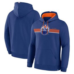 Fanatics Herren Kapuzenpullover "Fanatics Hoodie Edmonton Oilers Wrist Shot Hoodie"blau, Gr. XL, 60% Baumwolle, 40% Polyester, Pullover