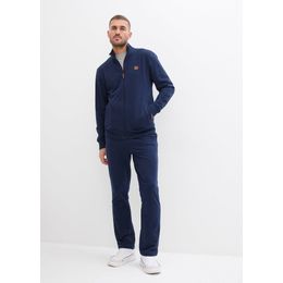bonprix Jogginganzug aus reiner Bio-Baumwolle (2-tlg.Set), blau, Gr.52/54 (L), Trainingsanzug aus Biobaumwolle. 2-tlg. Set aus einem Oberteil mit Stehkragen und Eingriffstaschen und einer gerade geschnittenen Hose ebenfalls mit Taschen, 100% Baumwolle (organic)