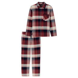 Schiesser Herren Schlafanzug "Selected Premium Warming", Gr. 54, rot, Flanell, Obermaterial: 100% Baumwolle, Homewear-Sets, Brusttasche, Baumwolle,
