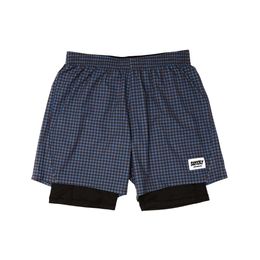 Saysky Houndstooth Pace 2 in 1 Shorts 5'' Bekleidung Herren blau