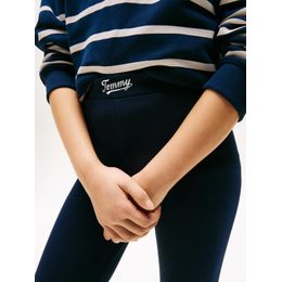 Tommy Hilfiger M&auml;dchen Leggings "LEGGINGS", blau, Gr. 16, unifarben, Jersey, Obermaterial: 78% Baumwolle, 18% Polyester, 4% Elasthan, Hosen, f&uuml;r