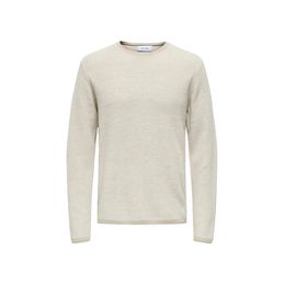 Only & Sons Only & Sons Pullover 'ONLY & SONS ONSALAM REG 5 STRUC CREW KNIT Maglieria' Herren Gr&ouml;&szlig;e M wei&szlig;