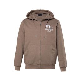 Men Plus Zip-Up Hoodie male Brown size 3XL