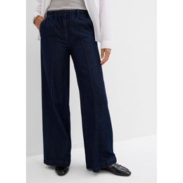 bonprix Wide-Leg-Jeans High Waist Super Soft, blau, Gr.50, Wide-Leg-Jeans High Waist, Super Soft, 66% Baumwolle