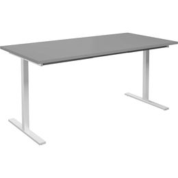Mehrzwecktisch DUO-T, gerade Platte, HxT 740 x 800 mm, Breite 1600 mm, lichtgrau, wei&szlig; kaiserkraft