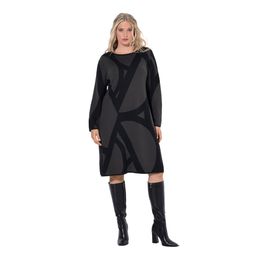 Ulla Popken Kleid Damen Gr&ouml;&szlig;e 58/60 anthrazit / schwarz Winterkleid