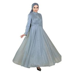Modamihram Kleid Damen Gr&ouml;&szlig;e 48 silber Winterkleid