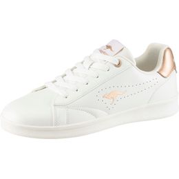 Damen Sneaker aus Leder-Imitat, von Kangaroos wei&szlig;-ros&eacute;, Gr&ouml;&szlig;e 37