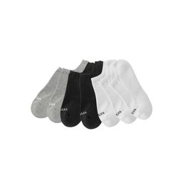 active by Lascana LASCANA ACTIVE Damen Sneakersocken, 3x wei&szlig;, 2x schwarz, 2x grau-meliert, Gr&ouml;&szlig;e 35/38