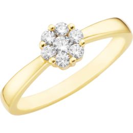 CR&Eacute;ATION L Damen Ring Silber vergoldet 925 Gr&ouml;&szlig;e 16
