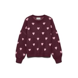 V&eacute;ro Moda Vero Moda Pullover 'AWHeart' Damen Gr&ouml;&szlig;e XL rosa / weinrot