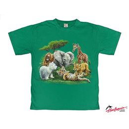 Harlequin Jungle Club Kinder T-Shirt gr&uuml;n 152 - Kinder T-Shirts & -hemden