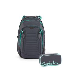 Satch Rucksack 'Match 2tlg' M&auml;dchen Gr&ouml;&szlig;e B: 45 cm x H: 31.5 cm x T: 16 cm dunkelgrau