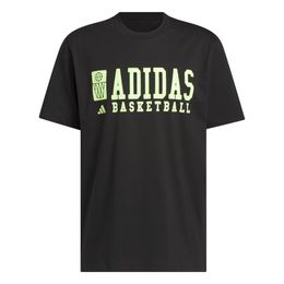 adidas Performance Funktionsshirt 'Basketball Graphic' Herren Gr&ouml;&szlig;e 5XL neongr&uuml;n / schwarz