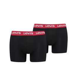 Levi's Boxershorts LEVI'S "LEVIS MEN REPEAT LOGO BOXER BRIEF", Herren, Gr. M, schwarz, rot, Obermaterial: 95% Baumwolle, 5% Elasthan, k&ouml;rpernah, Unterhosen Boxershorts, ohne Eingriff, Logobund, elastisch