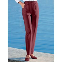 Schlupfhose COME ON, Damen, Gr. 22, Kurzgr&ouml;&szlig;en, rot (bordeaux), 62% Polyester, 36% Viskose, 2% Elasthan, unifarben, lang, Hosen Schlupfhose