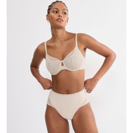 Minimizer-BH Triumph "Comfort Contour", Damen, Gr. 80, Cup C, beige, Microtouch, Obermaterial: 65% Polyamid, 35% Elasthan, BHs Minimizer-BH, verkleinert die Brust optisch, Spitze, Mesh, weich