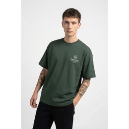 Jack & Jones T-Shirt JACK & JONES "JORNIAGARA MINIMAL TEE SS CREW NECK", Herren, Gr. M, sycamore, Jersey, Obermaterial: 100% Baumwolle, bedruckt, relaxed fit normal, Rundhals, Shirts T-Shirt