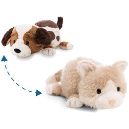 Kuscheltier Nici "Twistimals, Katze & Hund, 25 cm", beige, Pl&uuml;schfiguren, KinderB:14cm H:12cm L:25cm, Kuscheltier, mit Wendefunktion 2in1, B:14cm H:12cm L:25cm