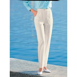 Schlupfhose COME ON, Damen, Gr. 195, Extrakurzgr&ouml;&szlig;en, beige (ecru), 62% Polyester, 36% Viskose, 2% Elasthan, unifarben, lang, Hosen Schlupfhose