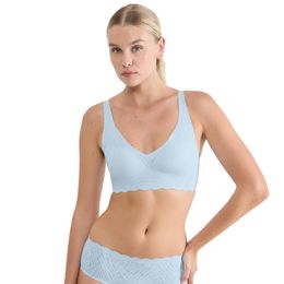 B&uuml;gelloser BH Sloggi "ZERO Feel Bliss Soft bra", Damen, Gr. XL, N-Gr, light blau, Spitze, Obermaterial: 76% Polyamid, 24% Elasthan, BHs B&uuml;gelloser BH, unsichtbar mit Spitzenoptik