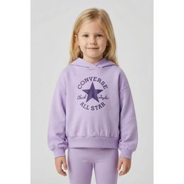 Sweatshirt Converse "CNVG RELAXED CHUCK PATCH HOODI", M&auml;dchen, Gr. 116 (6), lavender latte, Obermaterial: 60% Baumwolle, 40% Polyester, Sweatshirts Sweatshirt