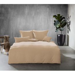 Bettw&auml;sche Fleuresse "Lech UNI", beige, B/L: 200cm x 200cm, 1 Stk., 2 Stk., Flanell, B/L: 80cm x 80cm & 80cm x 80cm, 3 Stk., Flanell, Obermaterial: 100% Baumwolle, Bettw&auml;sche, Bettw&auml;sche, Edelflanell, Baumwolle, in Gr. 135x200, 155x220, 200x200cm