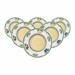 Villeroy & Boch Suppenteller VILLEROY & BOCH "Suppenteller French Garden Fleurence &oslash; 22,8 cm 6er Set bunt", bunt, L:22,8cm, Speiseteller, Suppenteller