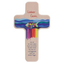 Kinderholzkreuz - Mein Leben ist bunt (1 St&uuml;ck)