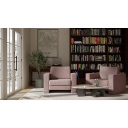 BRUNO Schlafsessel 70cm in Blush Rosa | praktische Gr&ouml;&szlig;e | stabiles Massivholz & Boxspringkomfort