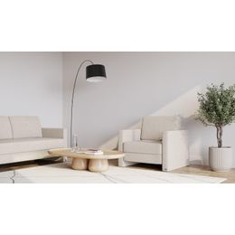BRUNO Schlafsessel 70cm in Creme Ecru Beige | praktische Gr&ouml;&szlig;e | stabiles Massivholz & Boxspringkomfort