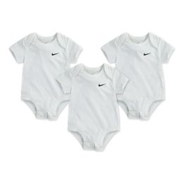 Body Nike Sportswear "f&uuml;r Babies", Jungen, Gr. 62 (3), N-Gr, wei&szlig;, Jersey, Graumeliert (Obermaterial): 60% Baumwolle, 40% Polyester. Obermaterial: 60% Baumwolle, 40% Polyester, Rundhals, abgesteppt, Bodys Body, f&uuml;r Babys