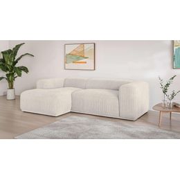 Ecksofa s.Oliver "EMMERIK Designersofa, L-Form mit Wellenfederung, B/T/H: 260/155/73 cm", beige (creme), B:259,5cm H:73cm T:155cm, 100% Polyester, Sofas, Ecksofa, hoher Sitzkomfort, gem&uuml;tlich und modern, auch in Cord
