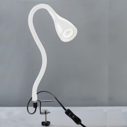 B.K.LICHT LED Klemmleuchte "Sirius", wei&szlig;, 1, H: 60cm, Leuchten, LED Tischleuchte dimmbar Schreibtisch B&uuml;roleuchte Nachttisch-Lampe, LED Klemmleuchte