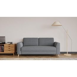 BRUNO Schlafsofa 160cm in Dunkelgrau | stabiles Massivholz & Boxspringkomfort