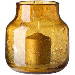 Dekovase Fink "SOLEA", amber, B:19cm H:19cm T:19cm &Oslash;:19cm, Glas, Vasen, Dekovase