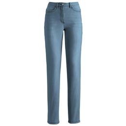 WITT Damen 5-Pocket-Jeans mit Hell-Dunkel-Effekt, blue-bleached, Gr&ouml;&szlig;e 54