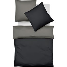 Wendebettw&auml;sche Fleuresse "Lech W 4158", grau (silber, granit), B/L: 155cm x 200cm, 1 Stk., 1 Stk., Flanell, B/L: 80cm x 80cm, 2 Stk., Flanell, Obermaterial: 100% Baumwolle, Bettw&auml;sche, Wendebettw&auml;sche, Edelflanell, Baumwolle, in Gr. 135x200, 155x220, 200x200cm