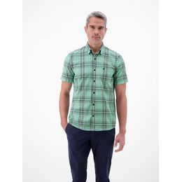 Karohemd Lerros "Herren 1/2 Hemd kariert in Strukturqualit&auml;t", Herren, Gr. XXL, Normalgr&ouml;&szlig;en, mint water, 76% Baumwolle, 24% Polyester, Hemden Karohemd