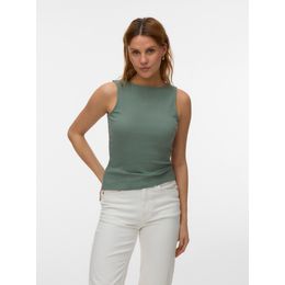 V&eacute;ro Moda Shirttop VERO MODA "VMRUBY SL TOP JRS NOOS", Damen, Gr. L, laurel wreath, Jersey, Obermaterial: 93% Baumwolle, 7% Elasthan, unifarben, normal normal, U-Boot-Ausschnitt, Tops Shirttop, Baumwollmischung, Topseller