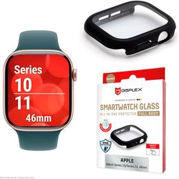 Displex Displayschutzglas "Smartwatch Glass All-In-One Protector Full Body", schwarz (transparent, schwarz), B:9cm H:1,4cm T:13,5mm, Displayfolien, Displayschutzfolie, Schutzfolie, Bildschirmschutz, kratz- & sto&szlig;fest, Displayschutzglas