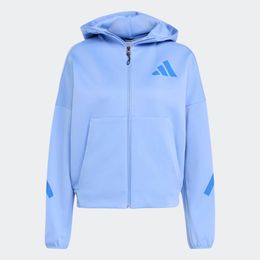 adidas Sportswear Sportsweatjacke 'Z.N.E.' Damen Gr&ouml;&szlig;e XL blau / himmelblau