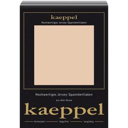 Spannbettlaken Kaeppel "Single Jersey Mako Cotton", beige (leinen), L:200cm, Jersey, Obermaterial: 100% Baumwolle, Bettlaken, Spannbettlaken, Bettlaken aus 100% Baumwolle