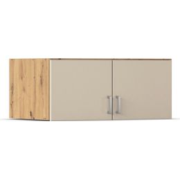 Aufsatzschrank Rauch "Gamma", eiche artisan, beige (champagner), griffe alu, B:91cm H:39cm T:54cm, Holzwerkstoff, Schr&auml;nke, Aufsatzschrank, f&uuml;r eine maximale Nutzung der Deckenh&ouml;he, viele Farben MADE IN GERMANY