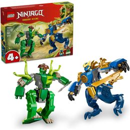 Konstruktionsspielsteine Lego "Duell mit Jays Drachen-Mech (71853), Lego Ninjago", bunt, Spielbausteine, Kinder, Kunststoff, Konstruktionsspielsteine